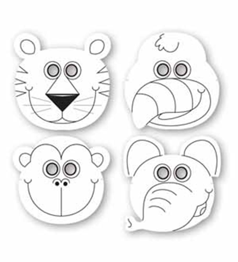 Jungle Buddies Masks 6ct -Color Your Own – Toy World Inc B2B