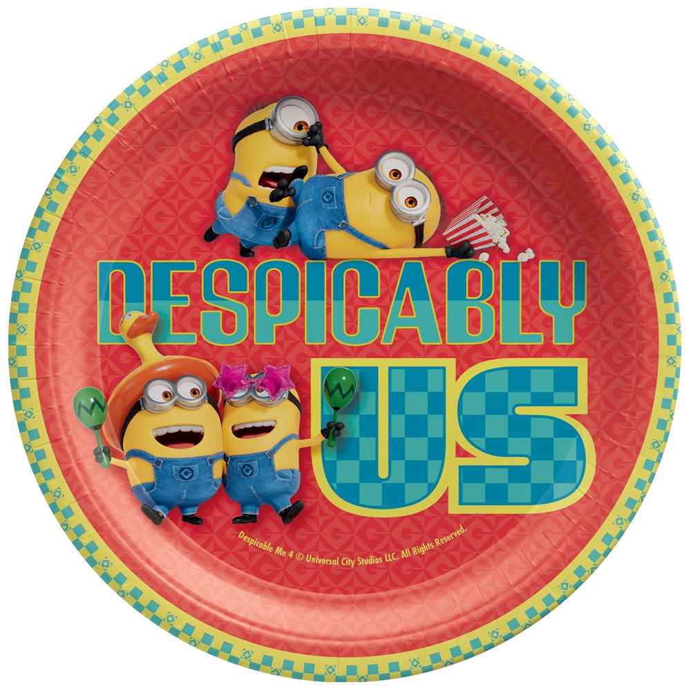 Despicable Me 9 inch Round Plates 8ct – Toy World Inc B2B