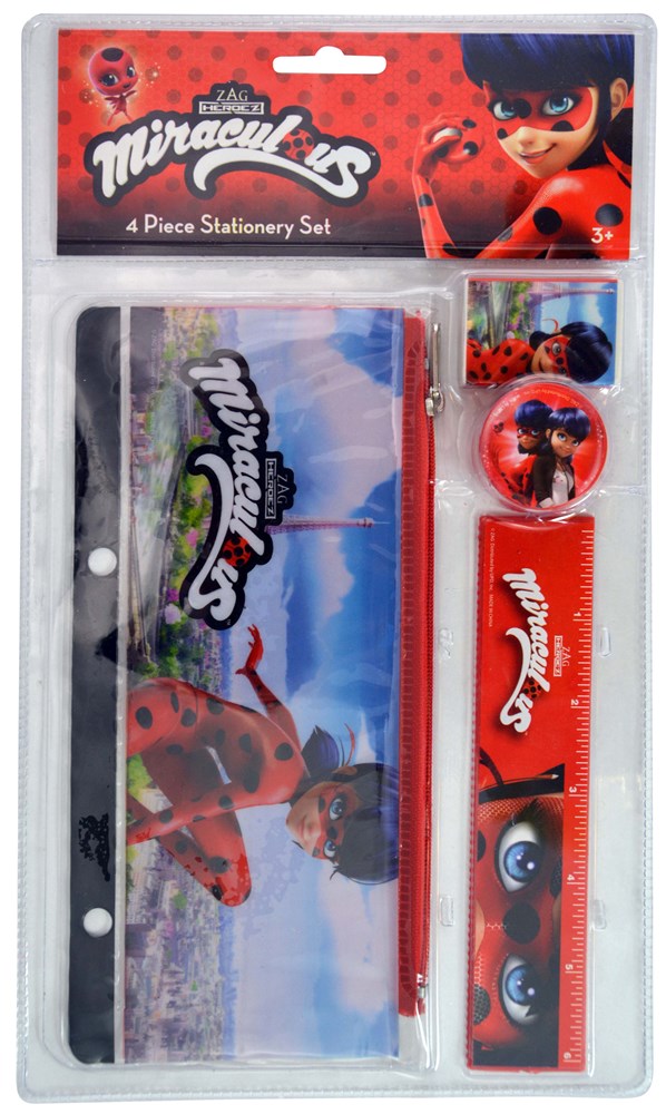 Miraculous Ladybug 4pc Stationery Set – Toy World Inc B2B