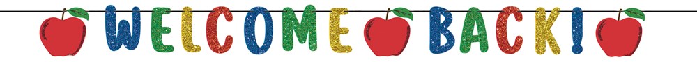 Welcome Back Ribbon Banner with Glitter Paper Letters 1ct – Toy World ...